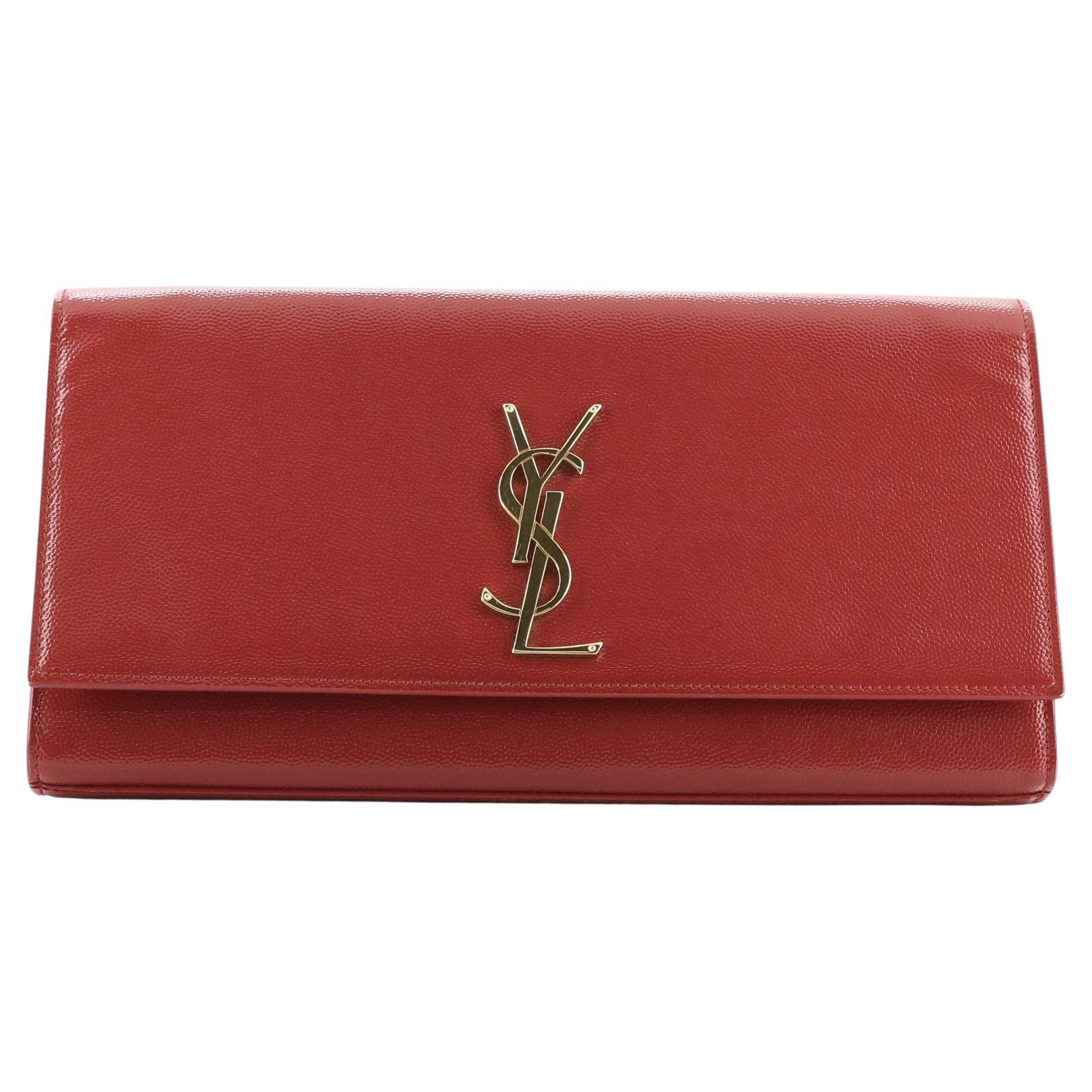 Saint Laurent Classic Monogram Clutch Leather Long at 1stDibs