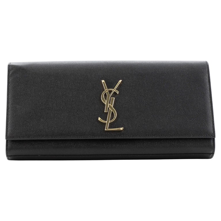 Saint Laurent Classic Monogram Clutch Leather Long at 1stDibs