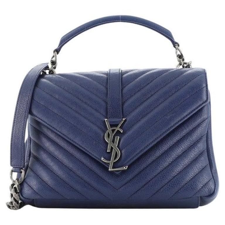 Saint Laurent Classic Monogram College Bag Matelasse Chevron Leather ...