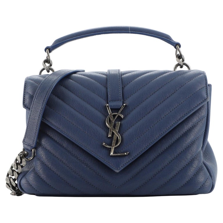 Saint Laurent Classic Monogram College Bag Matelasse Chevron Leather ...