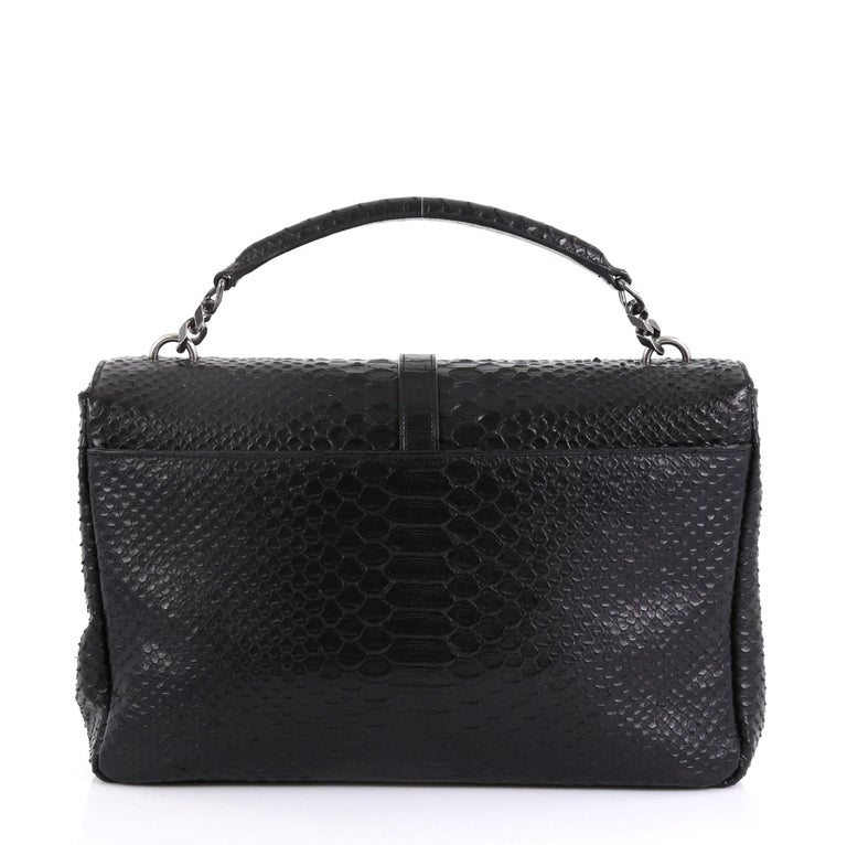 Saint Laurent Classic Monogram College Bag Python Embossed Leather ...
