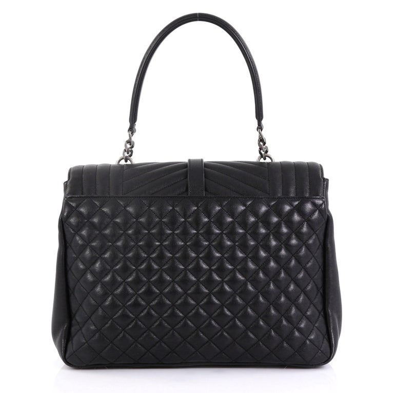 Saint Laurent Classic Monogram Slouchy Top Handle Bag Mixed Matelasse ...