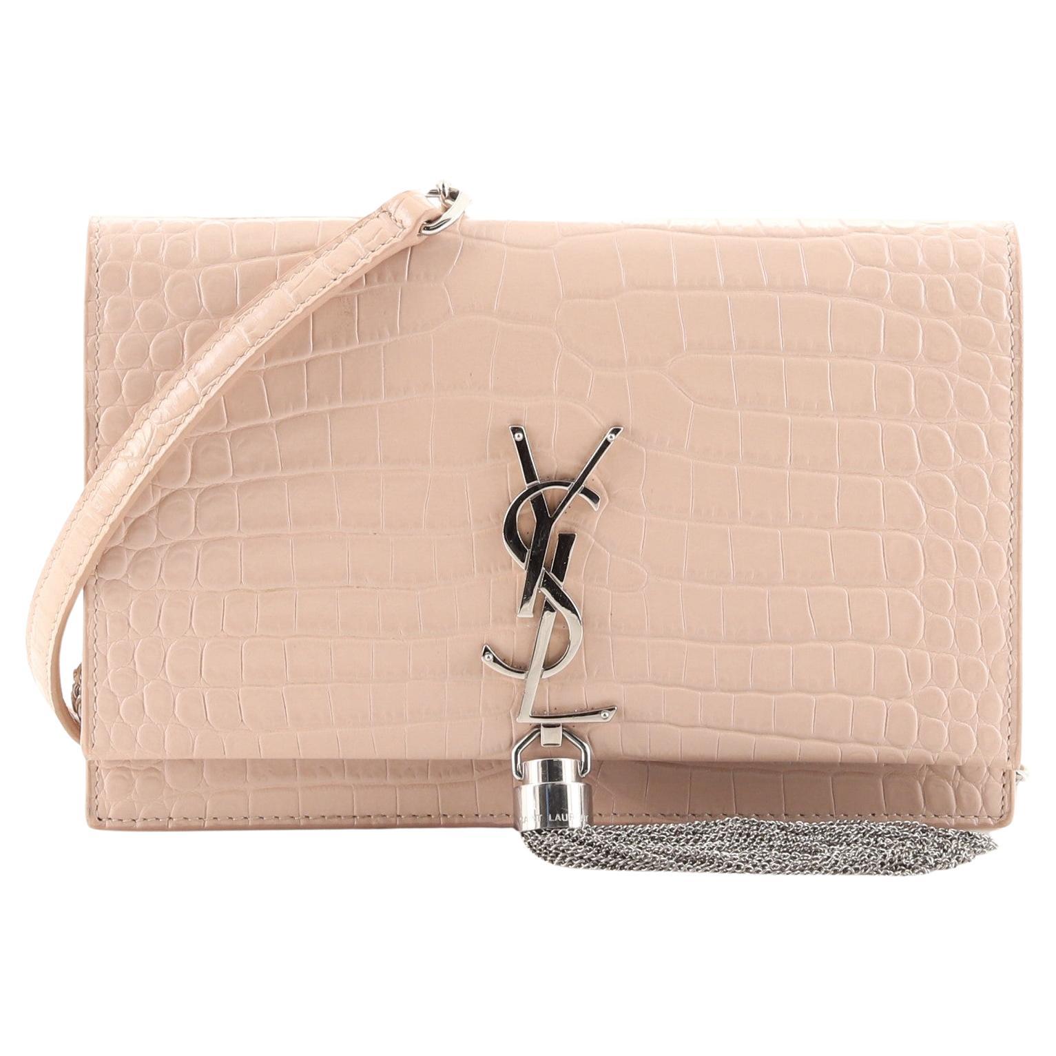 Saint Laurent Classic Monogram Wallet on Chain Matelasse Chevron ...