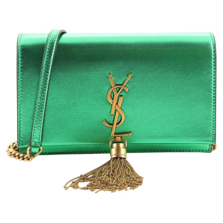 Saint Laurent Classic Monogram Tassel Chain Wallet Leather at 1stDibs