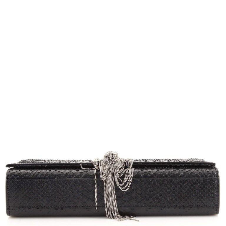 Saint Laurent Classic Monogram Tassel Crossbody Bag Python Embossed ...
