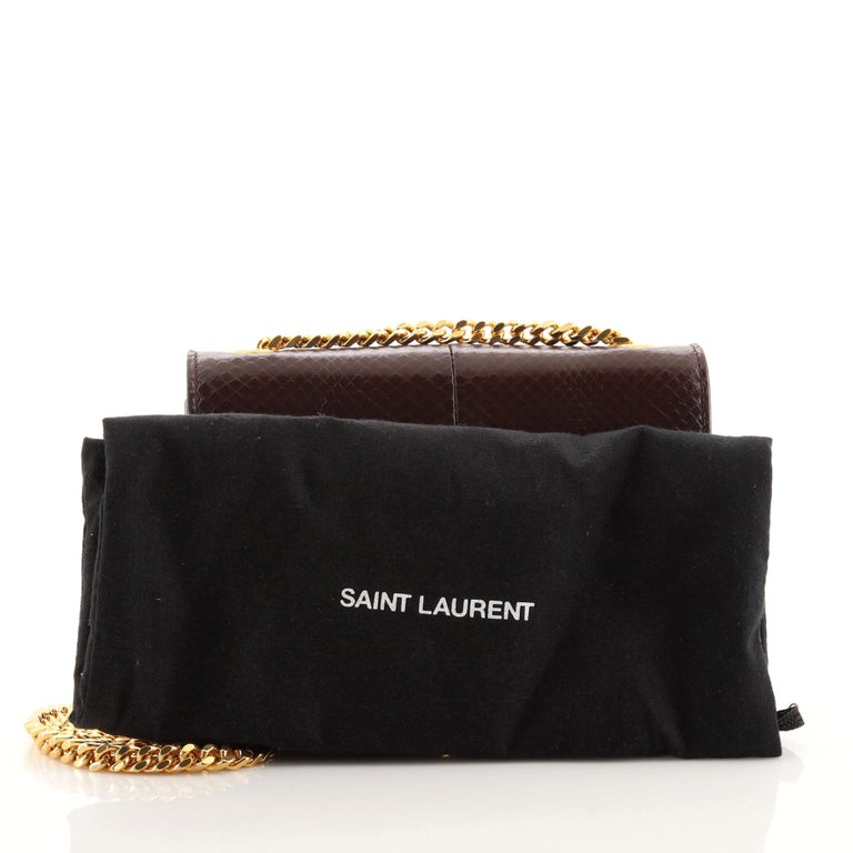 Saint Laurent Classic Monogram Tassel Crossbody Bag Python Embossed ...