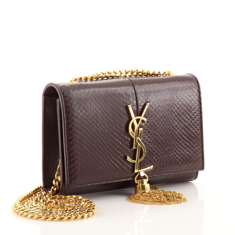 Saint Laurent Classic Monogram Tassel Crossbody Bag Python Embossed ...