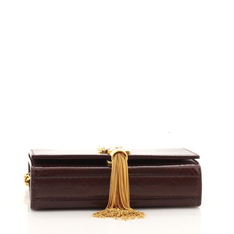 Saint Laurent Classic Monogram Tassel Crossbody Bag Python Embossed ...