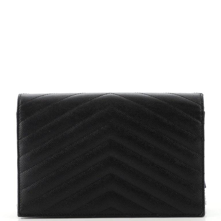Saint Laurent Classic Monogram Wallet on Chain Matelasse Chevron ...