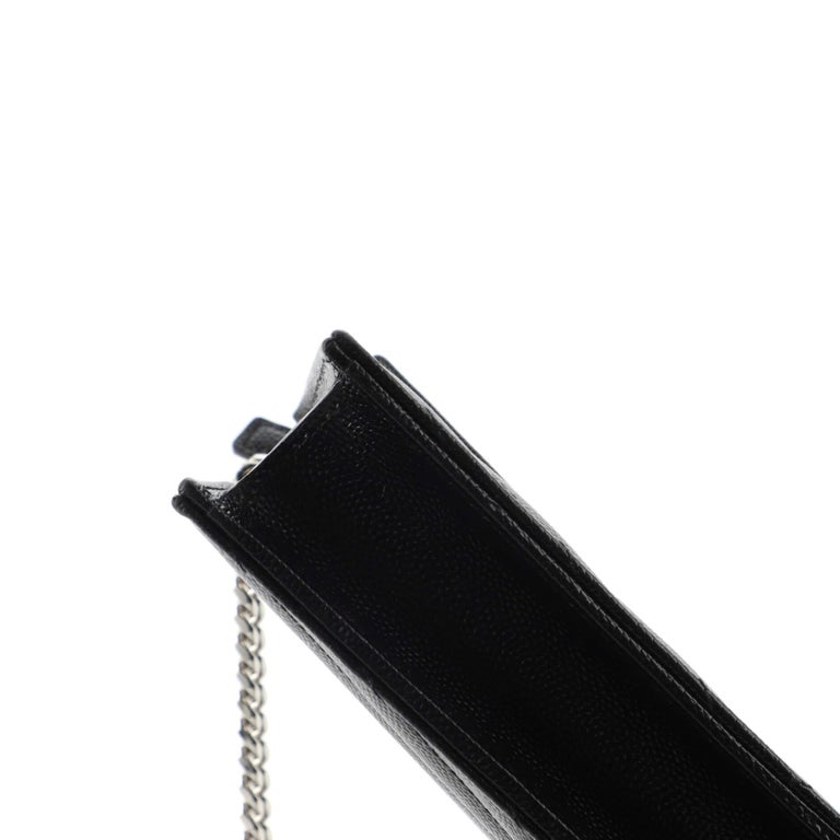 Saint Laurent Classic Monogram Wallet on Chain Matelasse Chevron ...