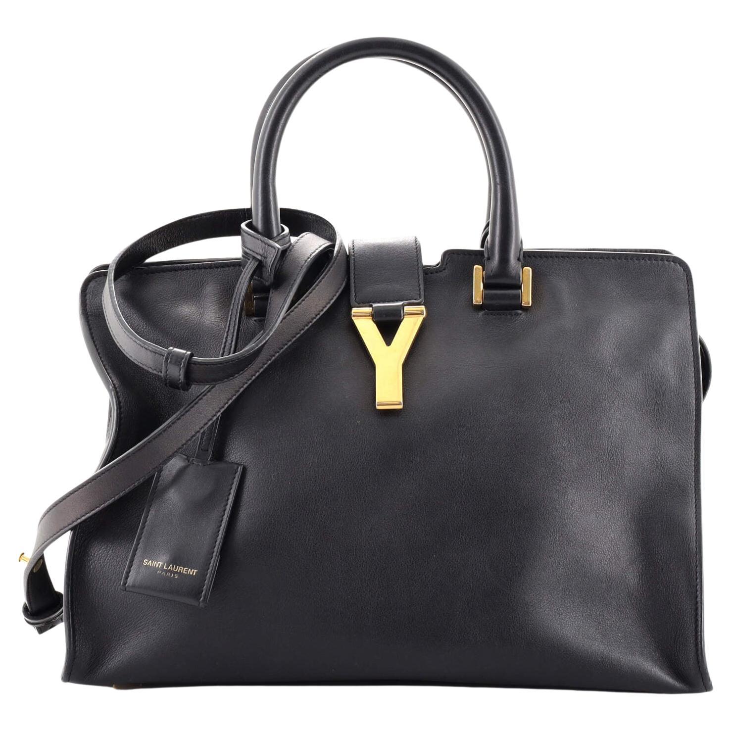 Pre-Loved Saint Laurent Women's Red Leather Small Classic Y Cabas Tote ...