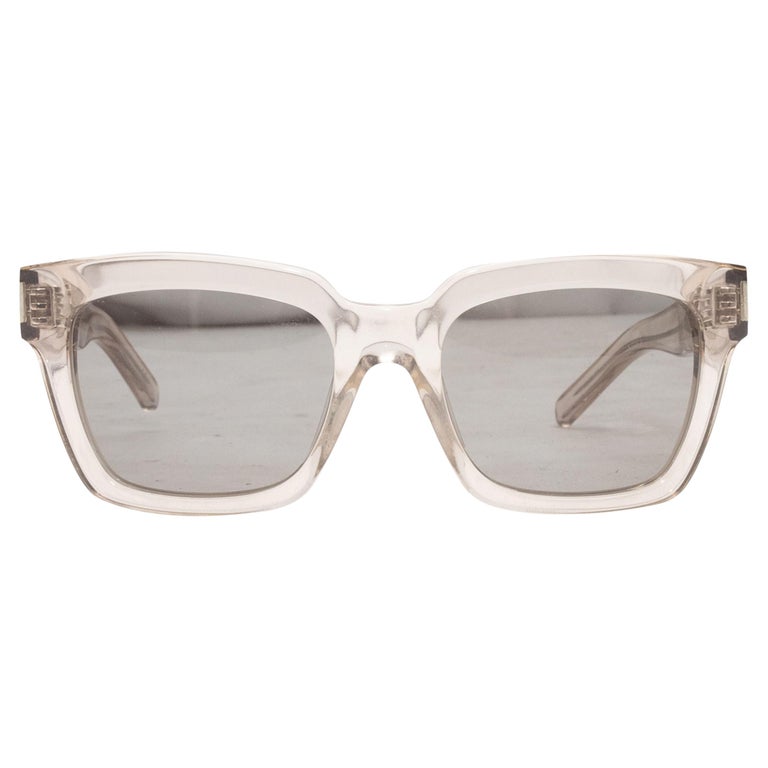 Saint Laurent Clear Acetate Wayfarer Sunglasses For Sale at 1stDibs