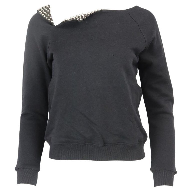 Saint Laurent Embellished Cotton Jersey Sweatshirt Small For Sale at ...