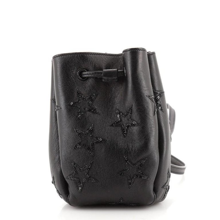 Saint Laurent Emmanuelle Bucket Bag Embellished Leather Mini at 1stDibs