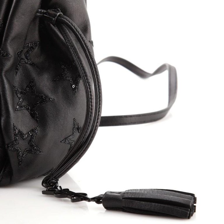 Saint Laurent Emmanuelle Bucket Bag Embellished Leather Mini at 1stDibs