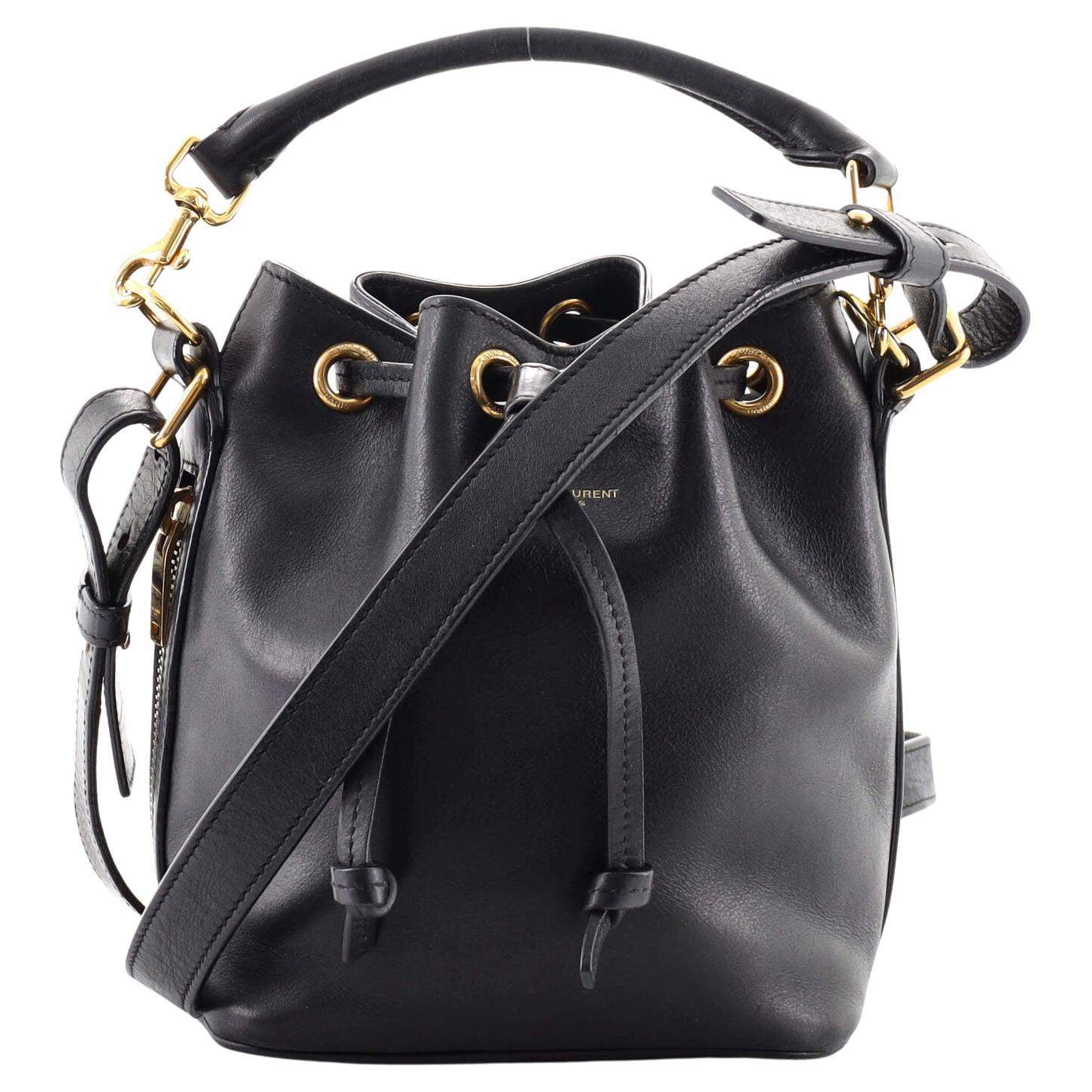 Saint Laurent Emmanuelle Bucket Bag Leather Small For Sale at 1stDibs