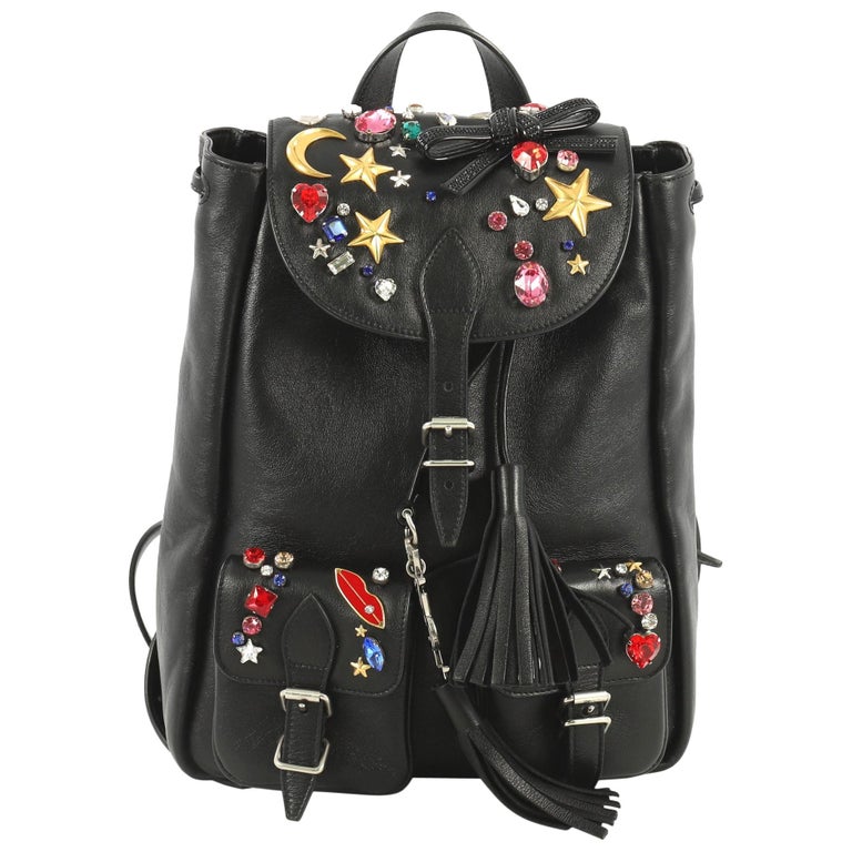 Saint Laurent Festival Backpack Embellished Leather Small at 1stDibs