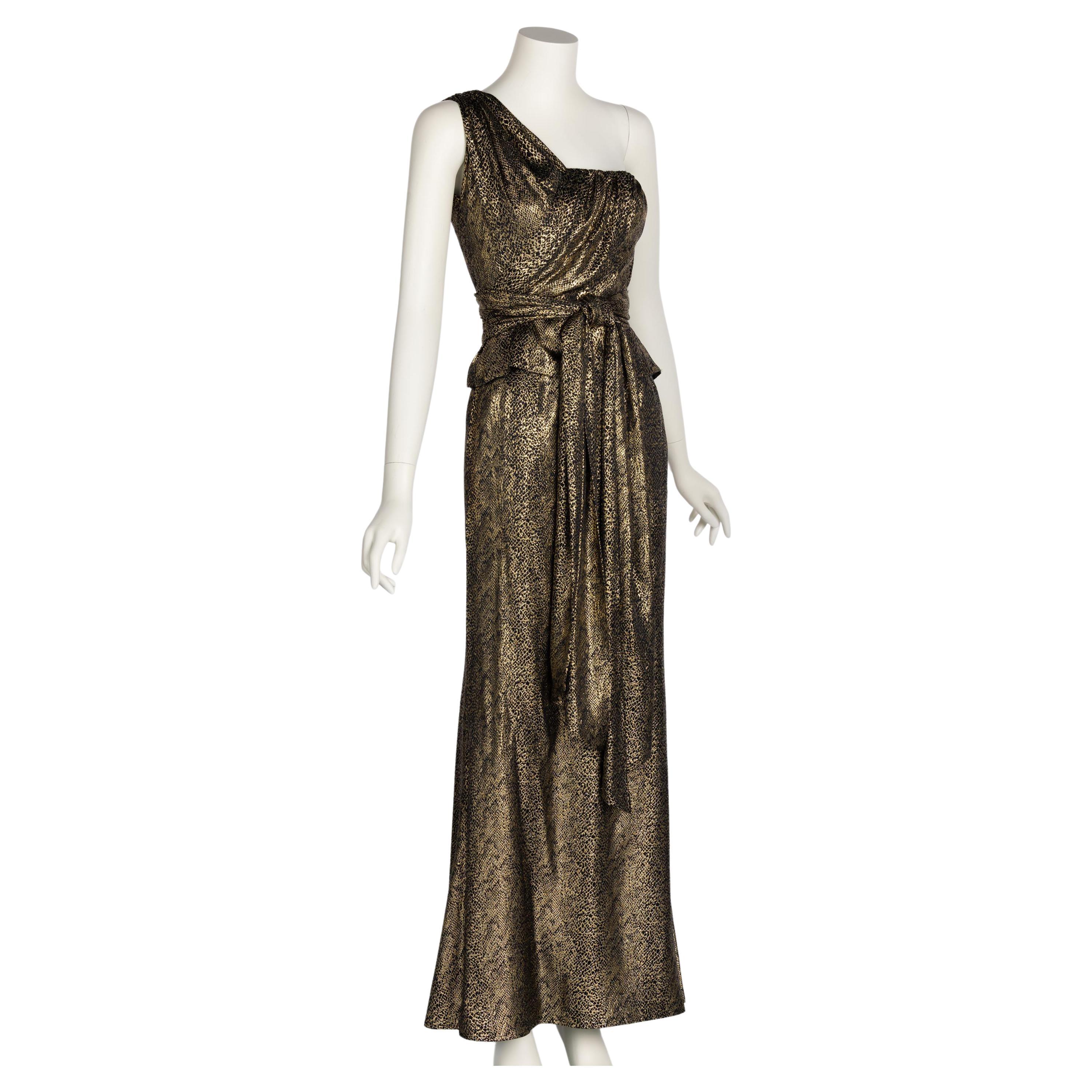 Yves Saint Laurent YSL Haute Couture Red / Green Stripe Silk Chiffon ...