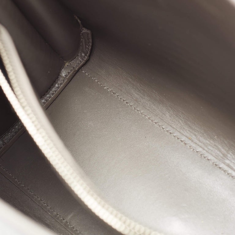 Saint Laurent Grey Croc Embossed Leather Baby Classic Sac De Jour Tote ...