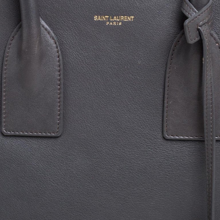 Saint Laurent Grey Leather Small Classic Sac De Jour Tote For Sale at ...