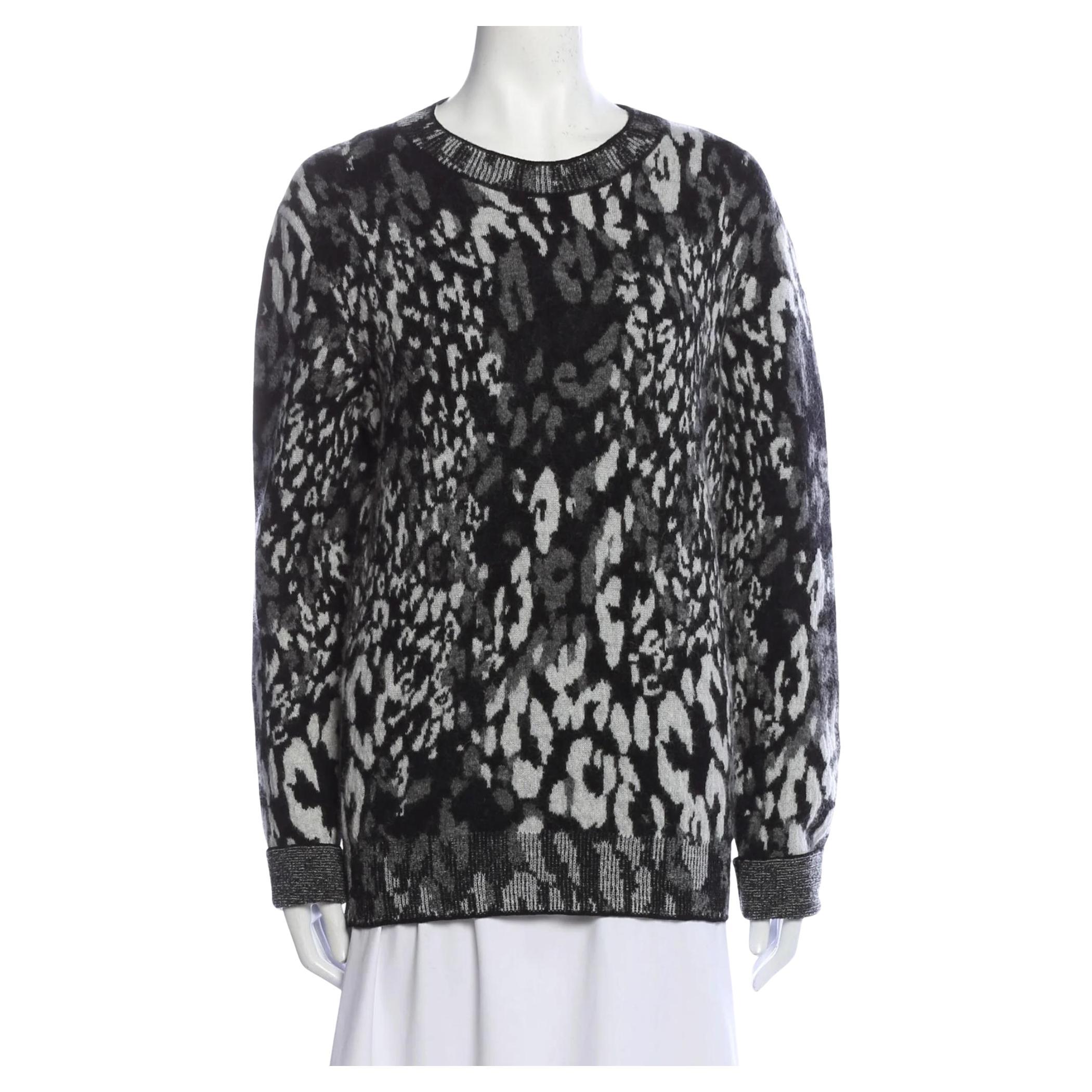 Saint Laurent Black Gun Pop Jacquard Wool-blend Knit Sweater SIZE S at ...