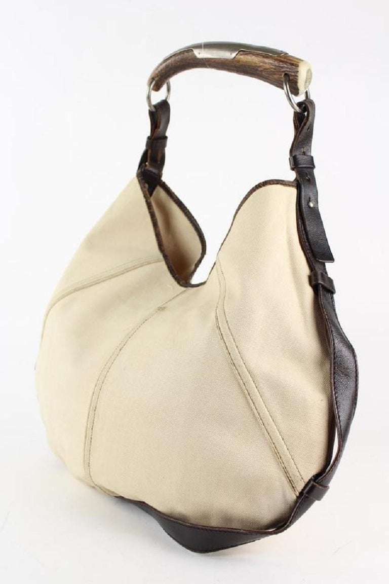 Saint Laurent Ivory Mombasa Horn Hobo Bag 7ysl1228 For Sale at 1stDibs