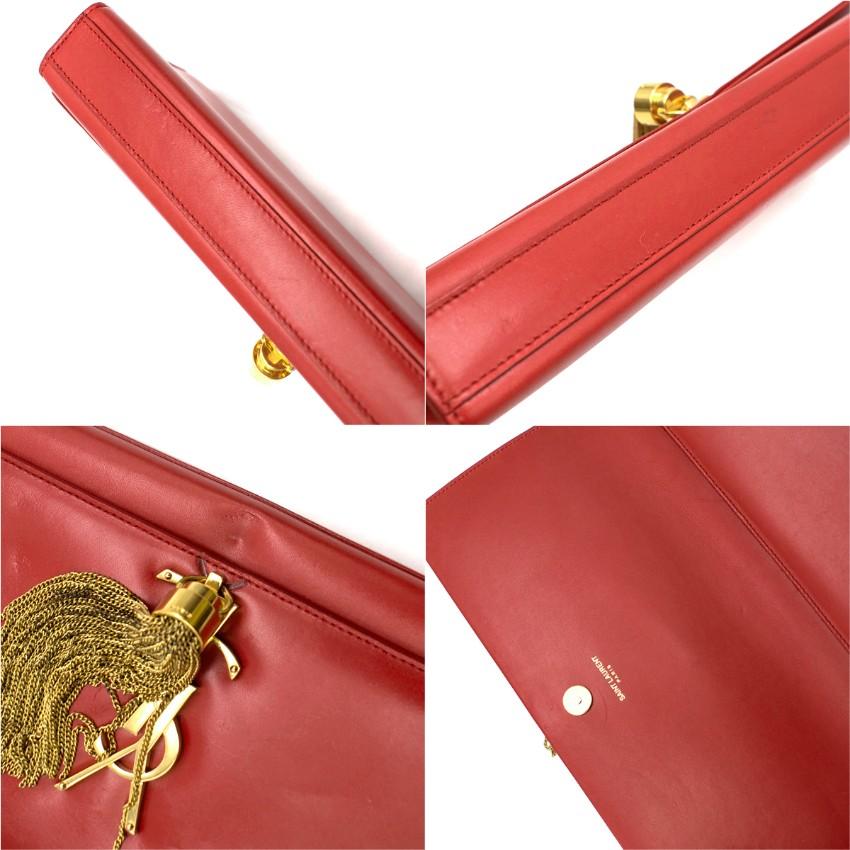 Saint Laurent Kate Tassel Smooth Leather Clutch at 1stDibs | ysl ...