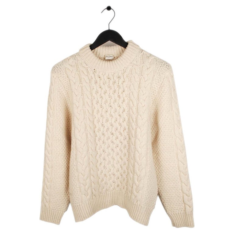 Saint Laurent Knitted Crew Neck Wool Men Sweater Size XL S101 For Sale ...