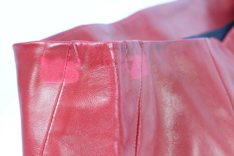 Saint Laurent Leather Mini Skirt Fr 38 Uk 10 For Sale at 1stDibs