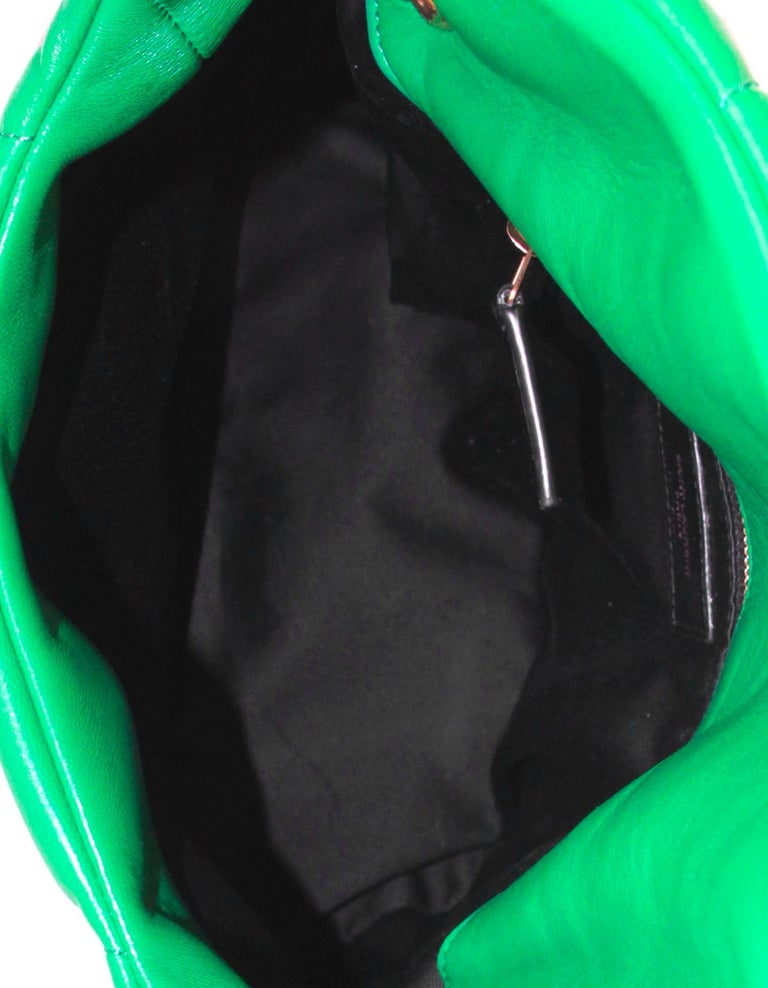 Saint Laurent LIKE NEW Vert Praire Green Leather Small Loulou Puffer ...