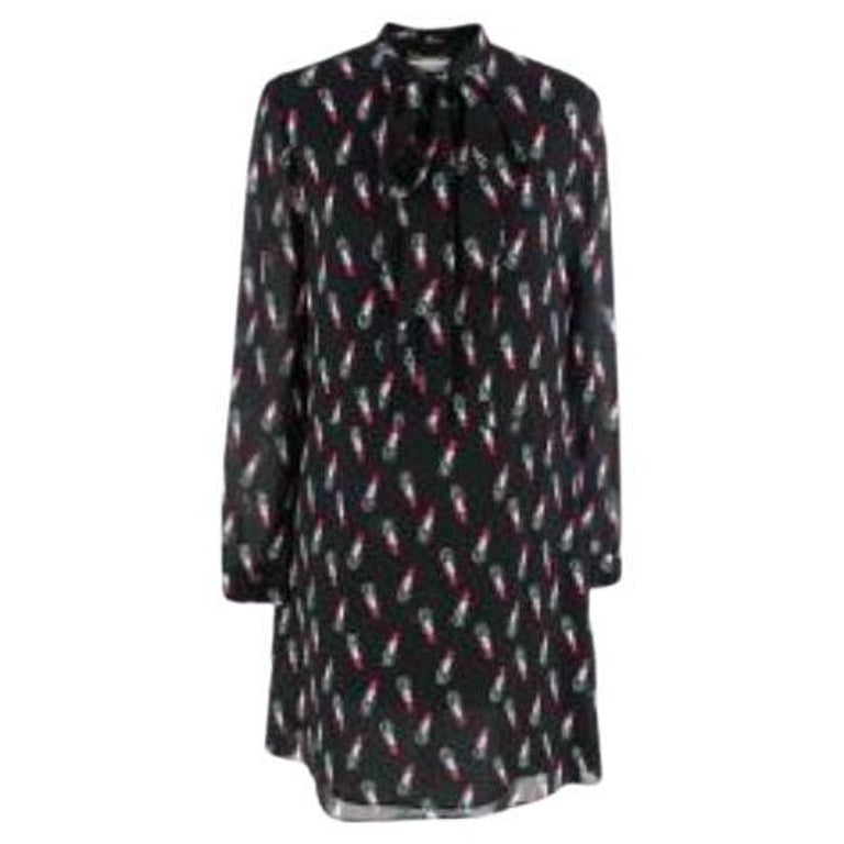 Saint Laurent Lipstick Print Dress For Sale at 1stDibs