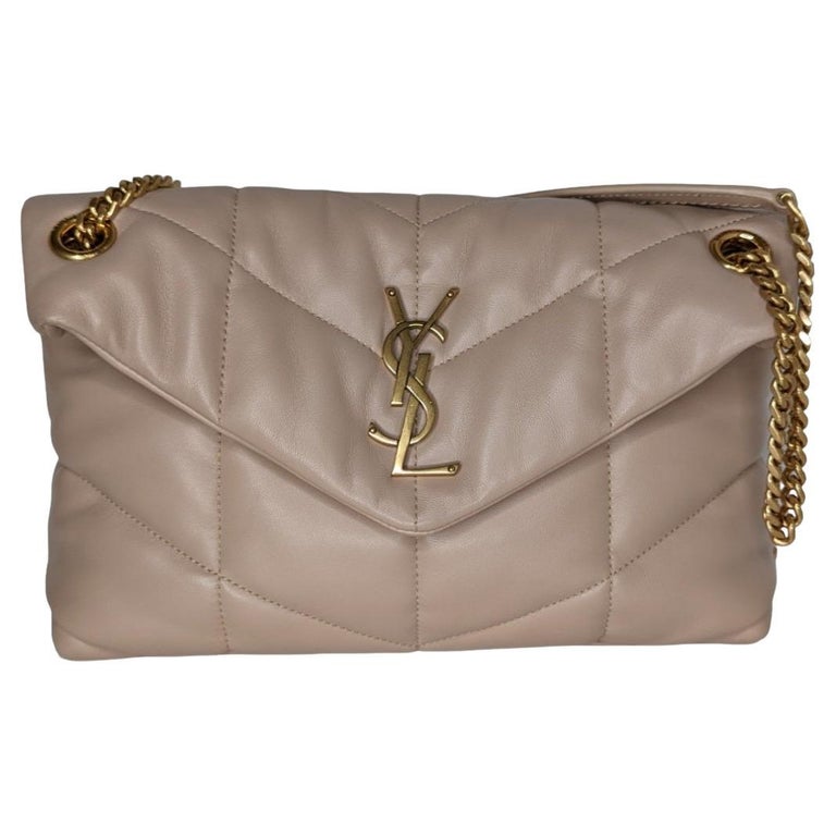 Saint Laurent Loulou Small Puffer YSL Monogram Flap Shoulder Bag at 1stDibs