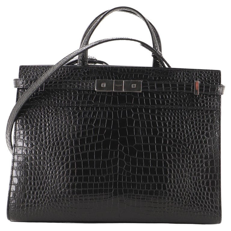 Saint Laurent Manhattan Tote Crocodile Embossed Leather Small For Sale ...