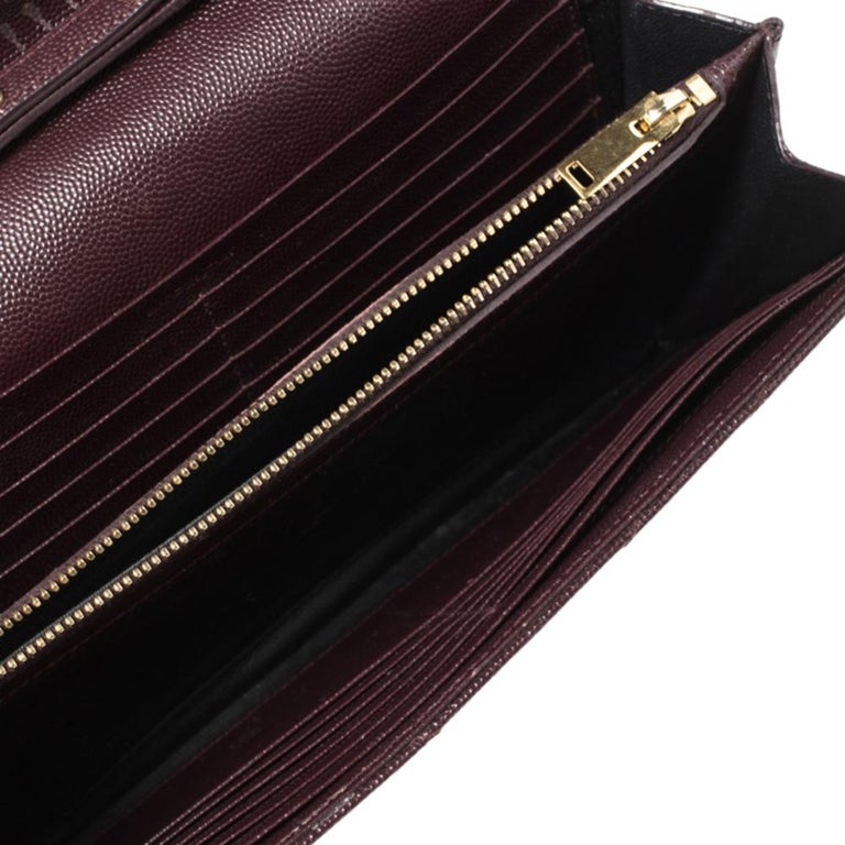 Saint Laurent Matelassé Leather Monogram Envelope Wallet on Chain at ...