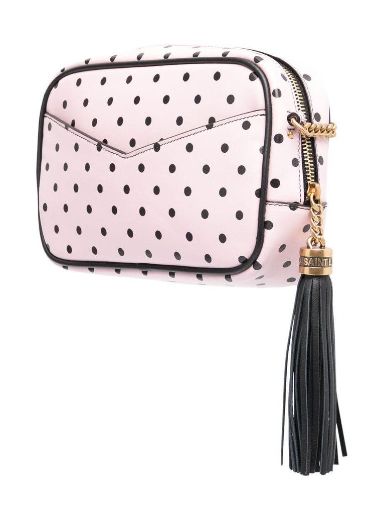 SAINT LAURENT Mini Lou YSL Monogram Leather Camera Bag In Polka Dot ...
