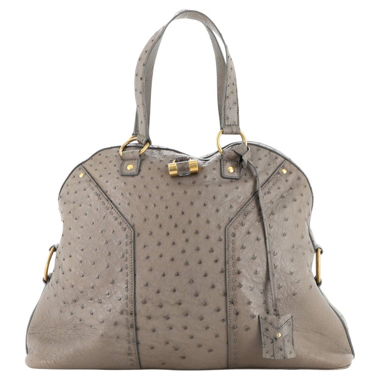 Saint Laurent Muse Shoulder Bag Ostrich Oversized For Sale at 1stDibs