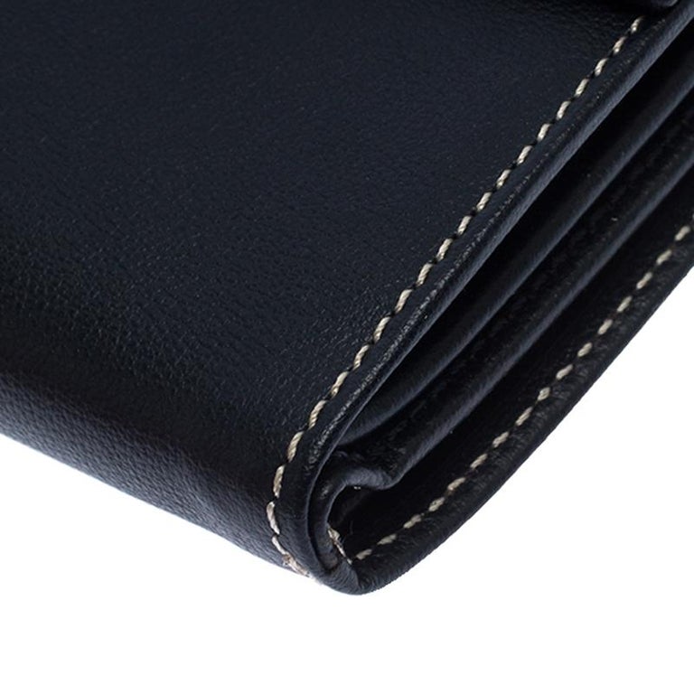 Saint Laurent Navy Blue Leather Bifold Wallet at 1stDibs