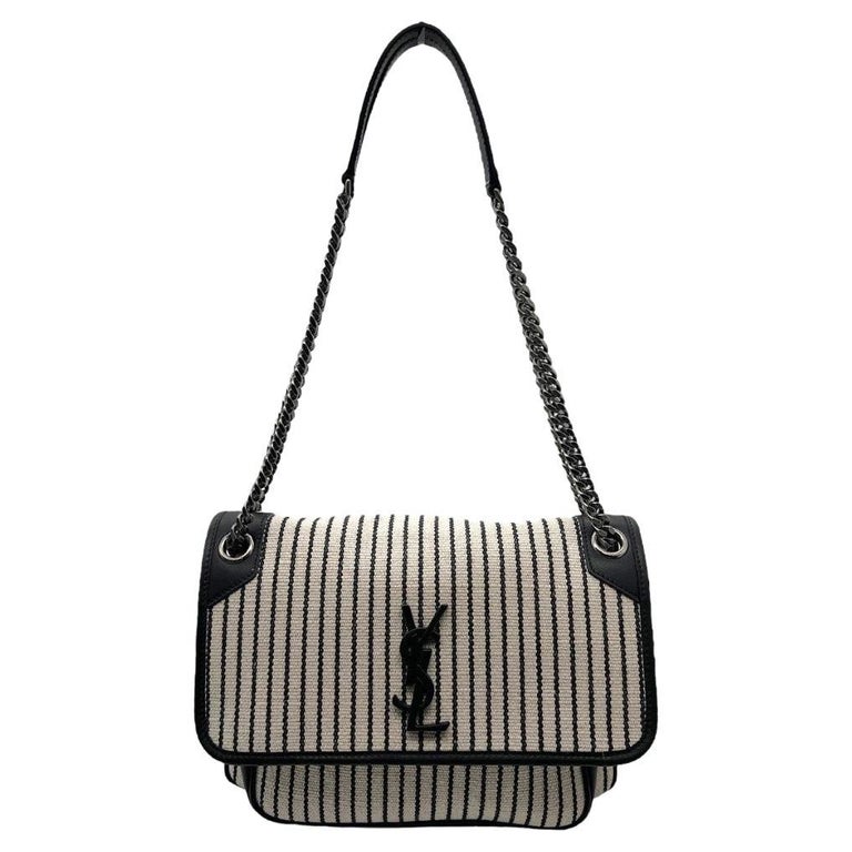 Saint Laurent Niki Medium Striped Canvas Handbag For Sale at 1stDibs