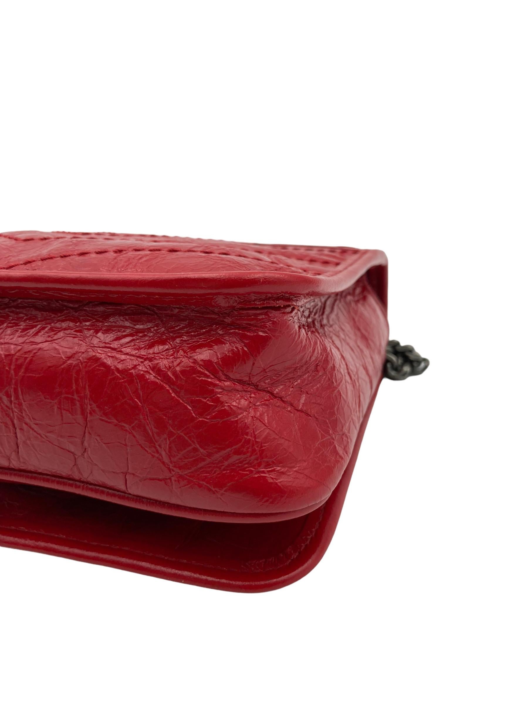 Saint Laurent Niki One Flap Mini Rossa For Sale at 1stDibs