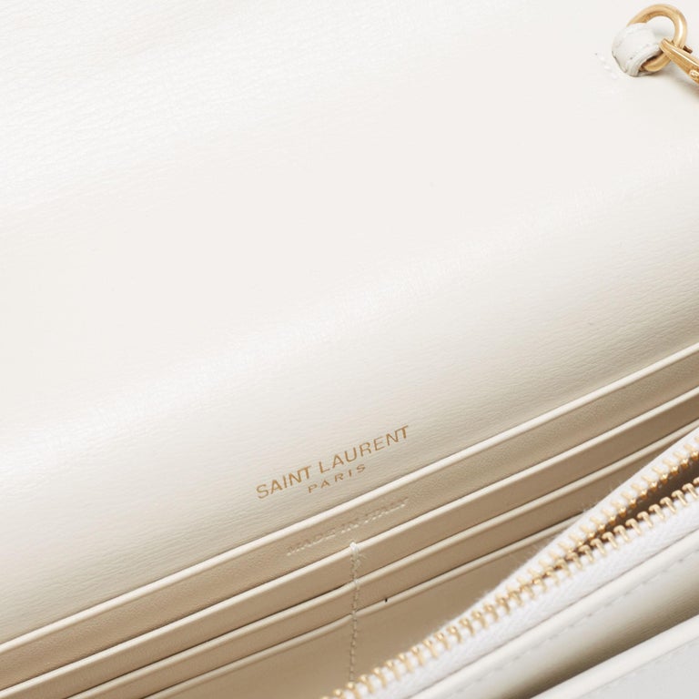 Saint Laurent Off White Leather Sunset Chain Bag at 1stDibs
