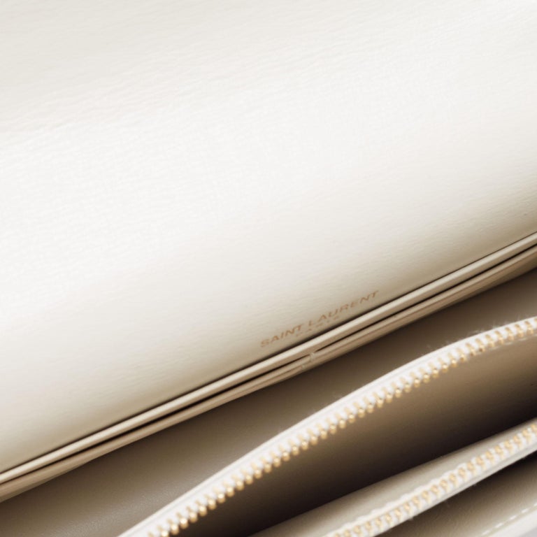 Saint Laurent Off White Leather Sunset Chain Bag at 1stDibs