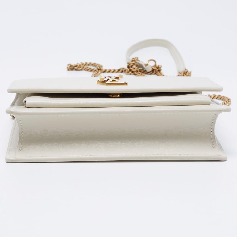 Saint Laurent Off White Leather Sunset Chain Bag at 1stDibs