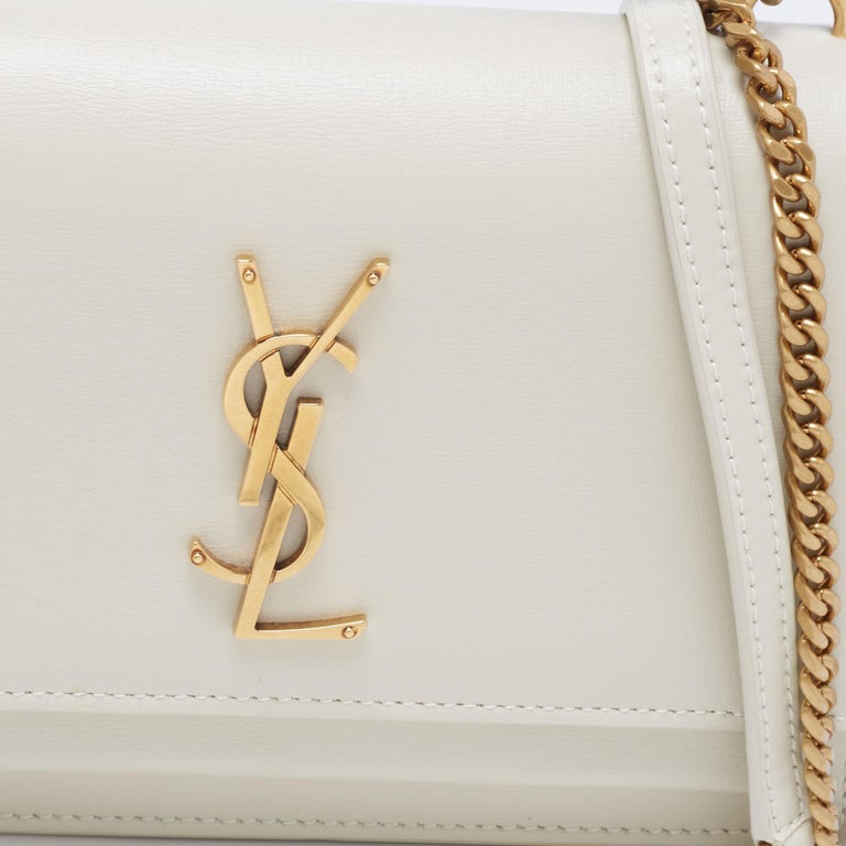 Saint Laurent Off White Leather Sunset Chain Bag at 1stDibs