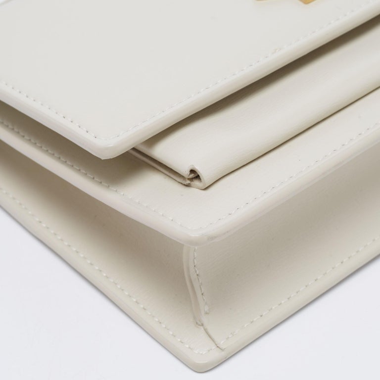 Saint Laurent Off White Leather Sunset Chain Bag at 1stDibs