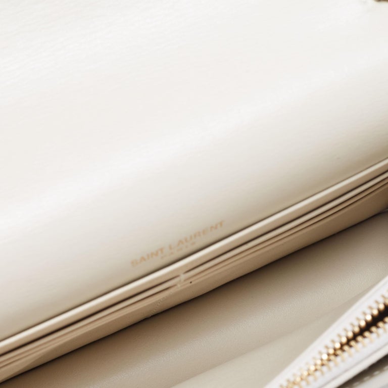Saint Laurent Off White Leather Sunset Chain Bag at 1stDibs