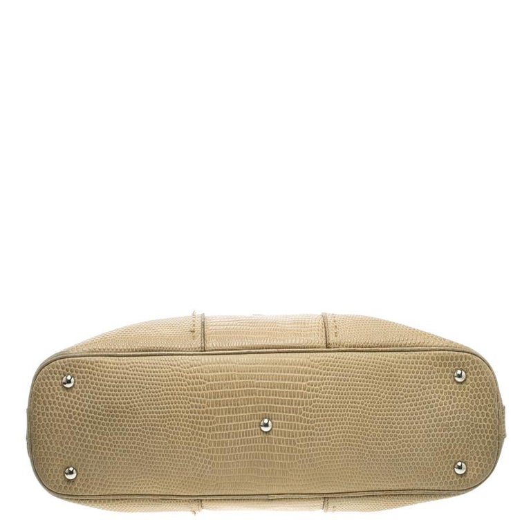 Saint Laurent Paris Beige Lizard Embossed Leather Large Muse Bag For ...