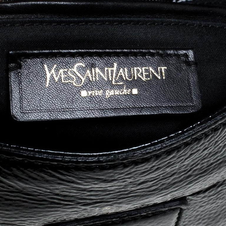 Saint Laurent Paris Black Patent Leather Emma Chain Shoulder Bag For Sale at 1stDibs