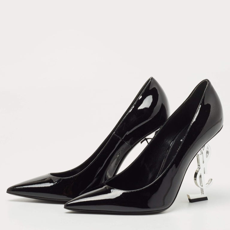 Saint Laurent Paris Black Patent Leather Opyum Pointed Toe Pumps Size ...