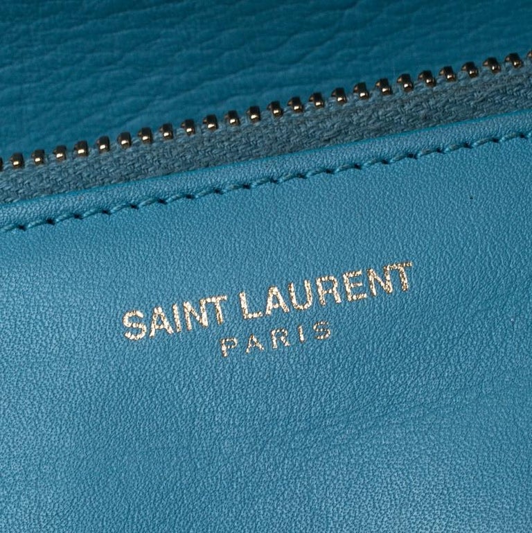 Saint Laurent Paris Light Blue Leather Y Line Flap Wallet For Sale at ...
