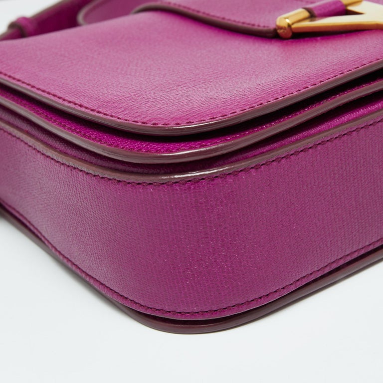 Saint Laurent Paris Magenta Leather Ligne Y Shoulder Bag at 1stDibs